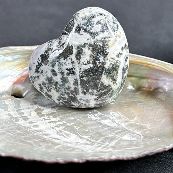 Keisha's Krystals | Other | 45mm Natural Moss Agate Crystal Heart Palm ...